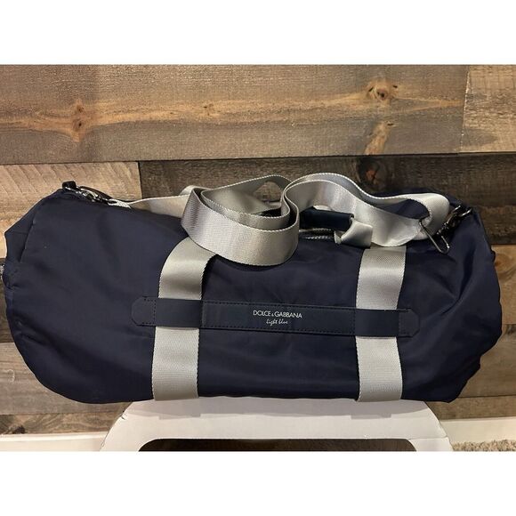 Dolce & Gabbana | Bags | Dolce Gabbana 8 Light Blue Medium Nylon Duffle ...